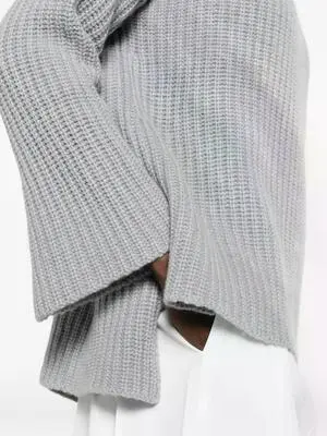 LA JULIE CASHMERE Ribbed Knit Roll-neck Sweater