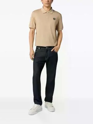 BILLIONAIRE Logo-patch Polo Shirt - Neutrals