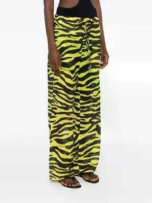 Attico Zebra-print Wide-leg Drawstring Trousers