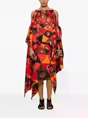 Emilio Pucci Long Foulard Dress With Occhi Print