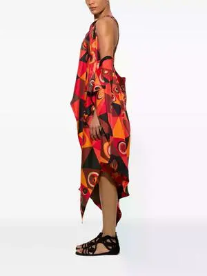 Emilio Pucci Long Foulard Dress With Occhi Print
