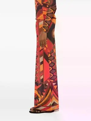 Emilio Pucci Vivara Print Long Tulle Skirt - Red