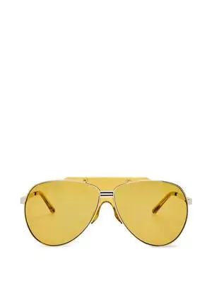 Linda Farrow Amelia Pilot Sunglasses - Silver