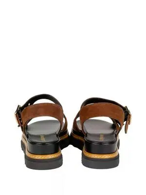 LUCA GROSSI Buckle-fastening Suede Platform Sandals