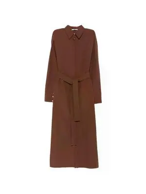 PT TORINO Emilia Belted Midi Shirt Dress - Brown