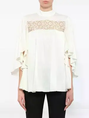 Alexander McQueen Lace Panel Blouse - White