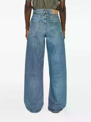 CYCLE Faded Effect Wide-leg Jeans