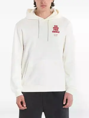 EA7 Graphic Print Hoodie - Neutrals
