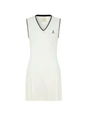 AMAN Knitted Pleated Dress - Neutrals