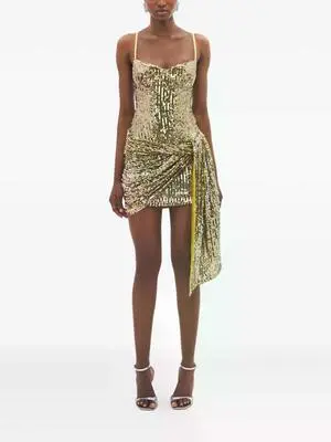 AREA Sequin-embellished Wrapped Dress