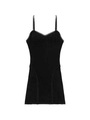 AREA Embellished Mini Dress - Black