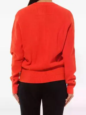 Givenchy V-neck Long Sleeve Sweater - Orange