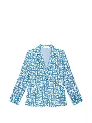 Malìparmi Mouline Cady Geometric Pattern Jacket - Blue