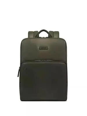 PIQUADRO Expandable Grained Texture Backpack - Green