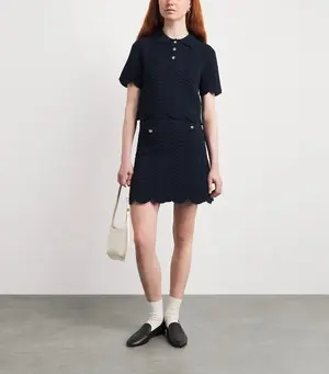 Sandro Knitted Polo Crop Top
