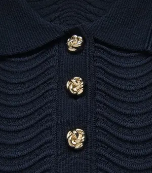 Sandro Knitted Polo Crop Top