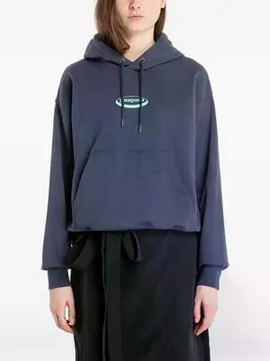 Patagonia Logo Print Drawstring Hoodie - Blue