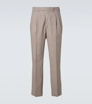 STOFFA Pleated Wool Wide-leg Trousers