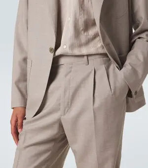 STOFFA Pleated Wool Wide-leg Trousers