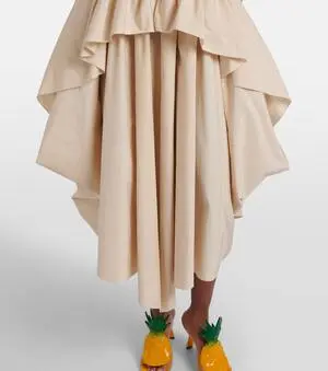Loewe Cotton Poplin Midi Dress - Beige