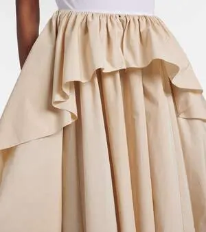 Loewe Cotton Poplin Midi Dress - Beige
