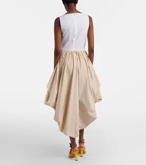 Loewe Cotton Poplin Midi Dress - Beige