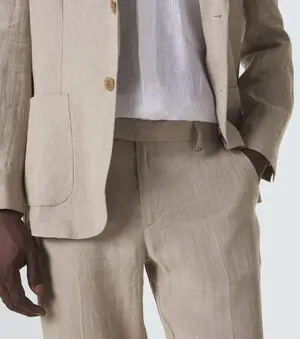 Sunspel Linen Straight Leg Trousers