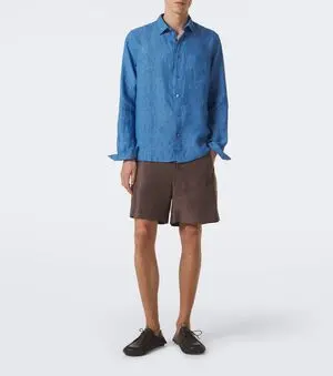 Sunspel Linen Shirt - Blue