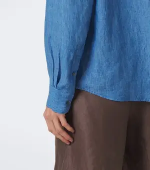 Sunspel Linen Shirt - Blue