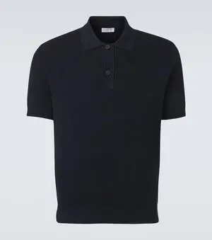 Sunspel Ribbed-knit Cotton Polo Shirt - Blue