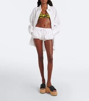 Attico Embroidered Cotton Shorts