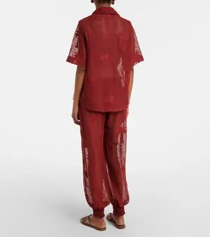 Johanna Ortiz Embroidered Mesh Balloon Trousers