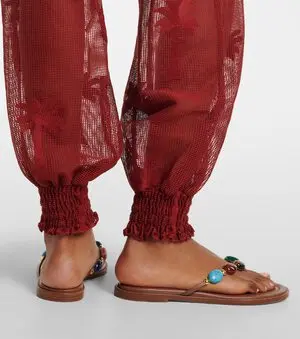 Johanna Ortiz Embroidered Mesh Balloon Trousers