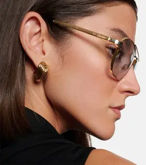 Cartier Santos De Aviator Sunglasses