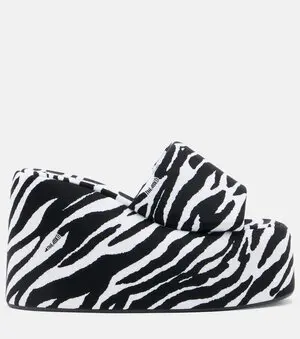 Attico Zebra-print Platform Slides