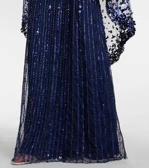 Jenny Packham Embellished Gown - Blue