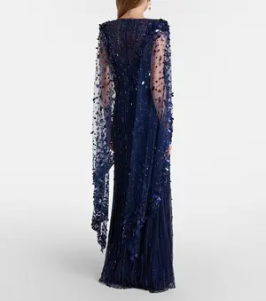 Jenny Packham Embellished Gown - Blue