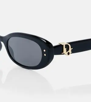 Dior Oblique B1i Oval Sunglasses - Black