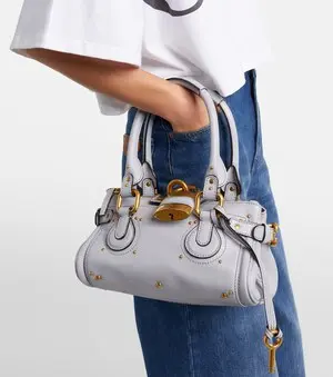 Chloé Paddington Small Leather Shoulder Bag - Grey