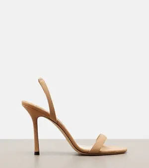 JIMMY CHOO Suede Slingback Sandals - Beige