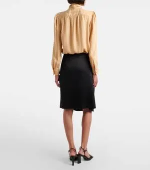 Gucci Silk Duchess Wrap Skirt