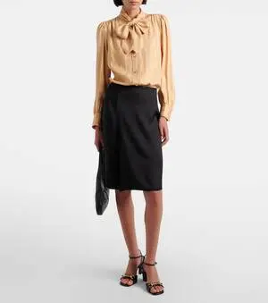 Gucci Silk Duchess Wrap Skirt