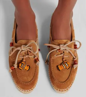 AQUAZZURA Seafarer Beaded Suede Espadrilles