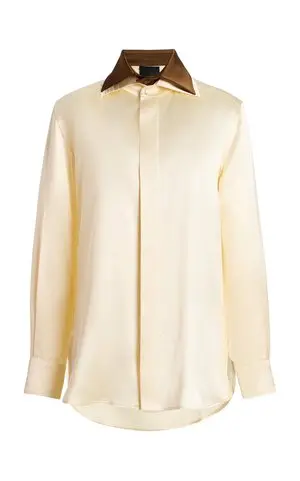 Bevza Double-collar Satin Shirt - Multi