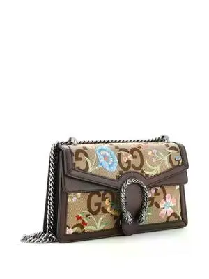 Gucci Dionysus Embroidered Jumbo Gg Canvas Small Shoulder Bag