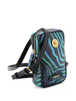 Versace Medusa Biggie Pouch Printed Leather Micro Crossbody Bag