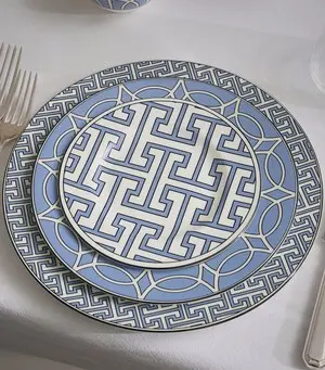 O.W.LONDON Set Of 2 Loop Dessert Plates - Blue