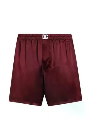 Dolce & Gabbana Silk Satin Boxer Shorts - Red