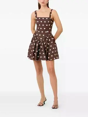 NICHOLAS Vittoria Polka-dot Mini Dress - Brown