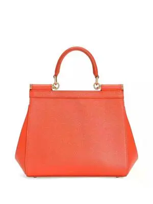 Dolce & Gabbana Small Sicily Handbag In Calfskin - Orange